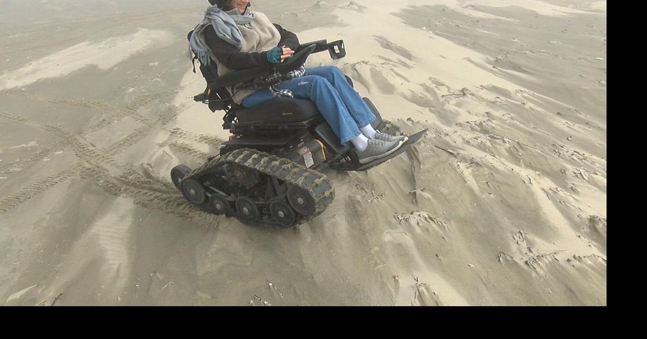 Specially designed wheelchairs with tracks tested by the community in ...