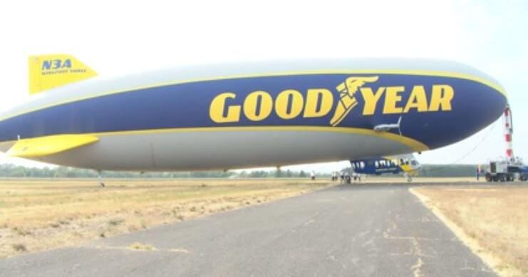 Goodyear blimp arrives in Eugene for Ducks' game aerial view | Local ...