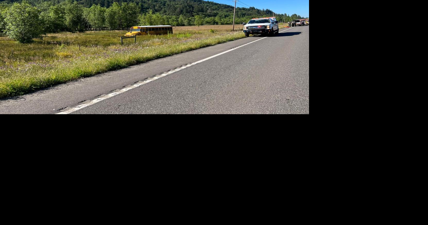 One taken to hospital after school bus runs off Marcola Road | News ...