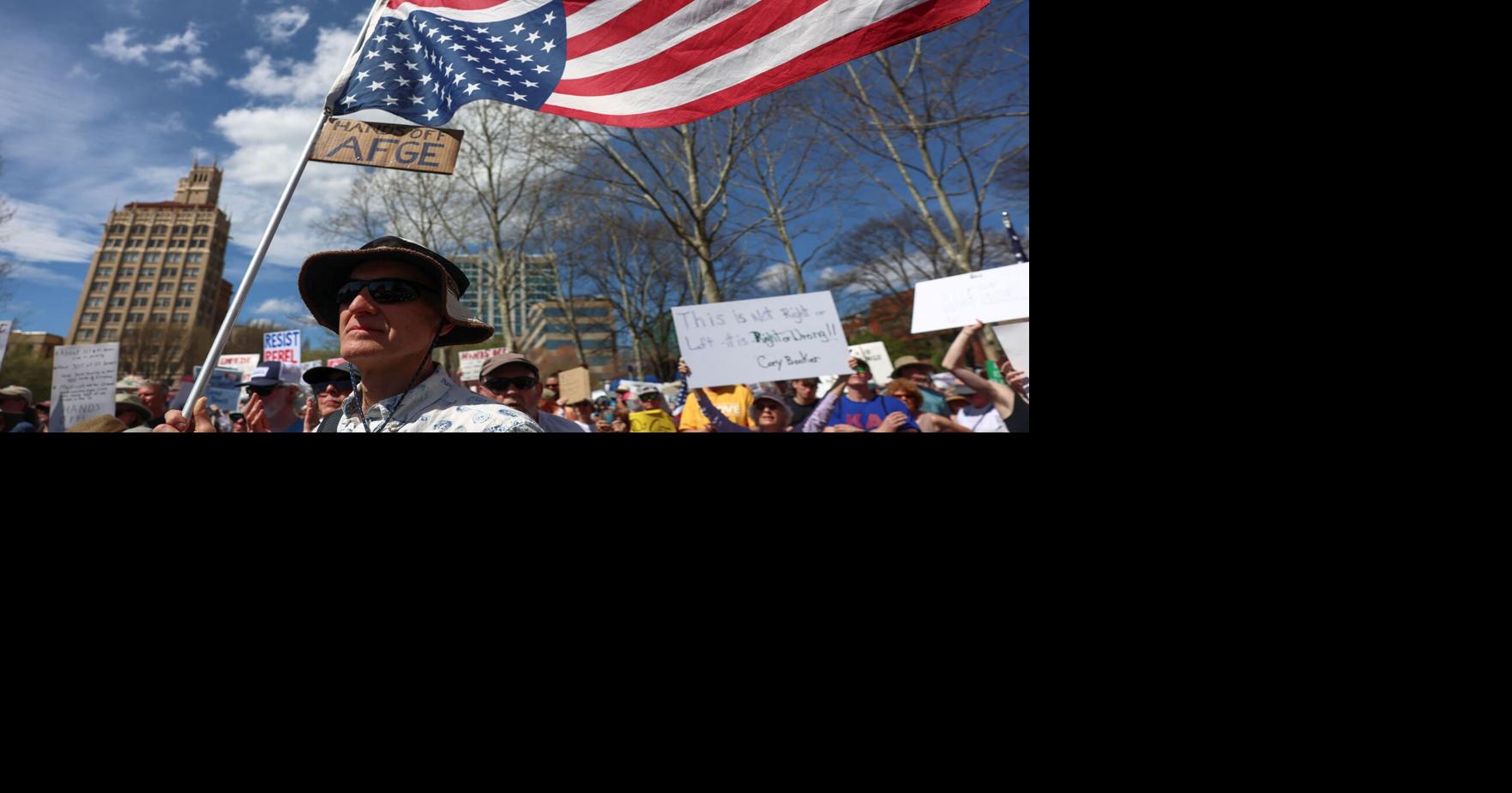 ‘Hands Off!’ protesters across US rally against President Donald Trump ...