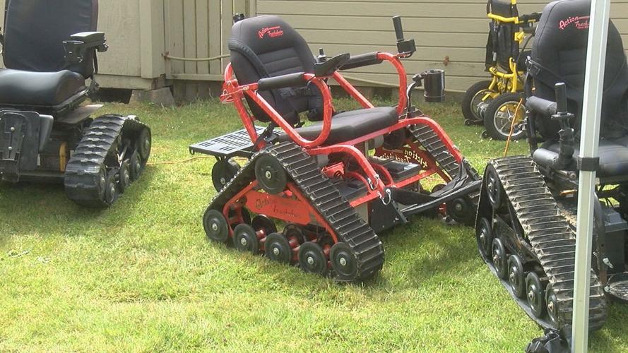 Specially designed wheelchairs with tracks tested by the community in ...