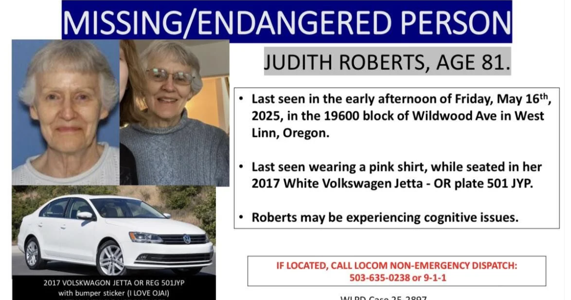 Vehicle of missing woman Judith Roberts found unoccupied in Curry ...