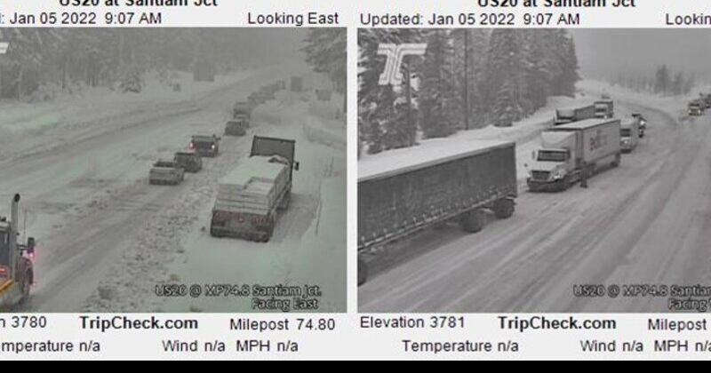 Santiam Junction reopens after crashes, snowy conditions | Local | kezi.com