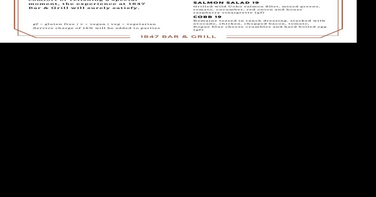 1847 Bar & Grill Menu | | kezi.com