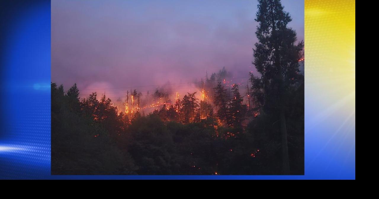 Crews battle fire sparked by accident along Interstate 5 in Canyonville ...