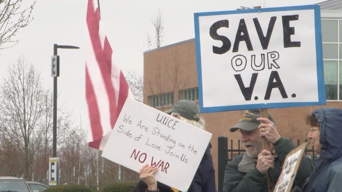 Veterans protest VA staff cuts as Trump administration plans layoffs ...