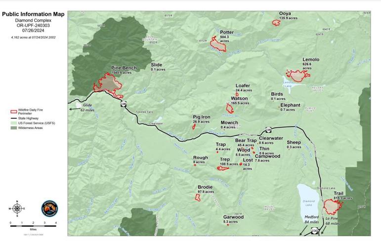 Diamond Complex’s two dozen fires burning an area of 4,166 acres at 3% ...