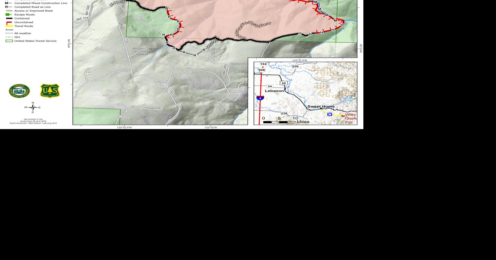 Wiley Creek Fire holding at 245 acres and is at 25% containment | News ...