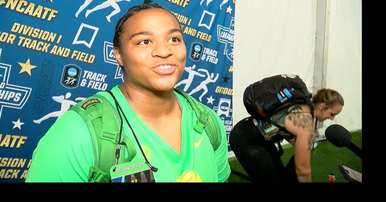 Jada Ross becomes first Oregon woman to win shot put | Video | kezi.com