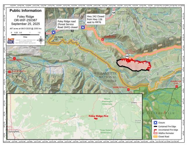 Foley Ridge Fire reaches 46% containment at 497 acres | Local | kezi.com