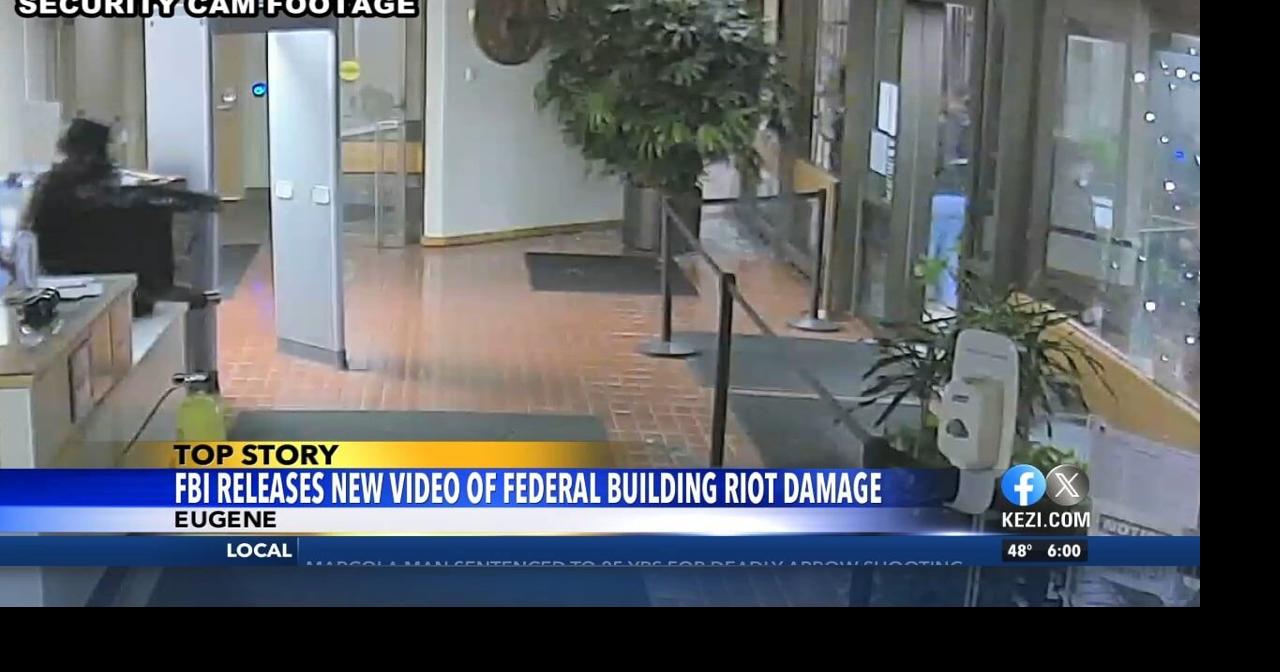 FBI releases footage of protestors breaking windows at Eugene Federal ...