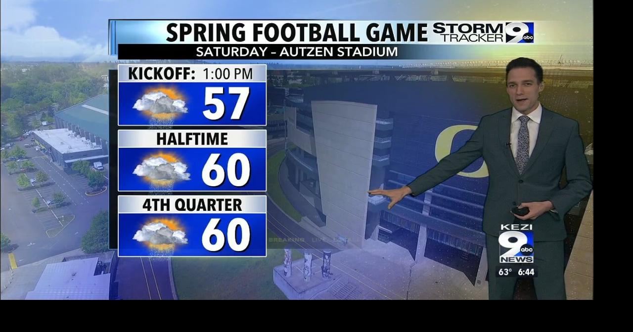 Weather looks rainy for spring football game and Eugene Marathon ...