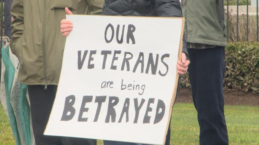 Veterans protest VA staff cuts as Trump administration plans layoffs ...