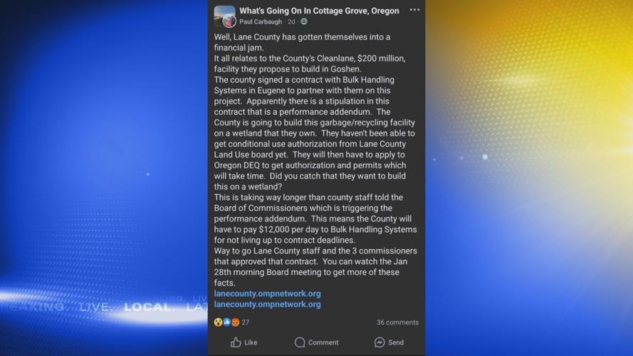 Lane County Commissioners revisiting CleanLane recycling facility ...