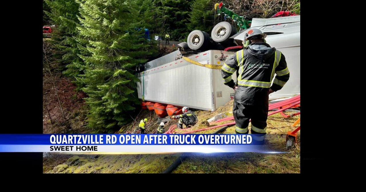 Quartzville Road open after truck overturned | Video | kezi.com