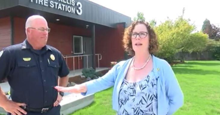 Congresswoman Val Hoyle tours Corvallis fire stations with improvements ...