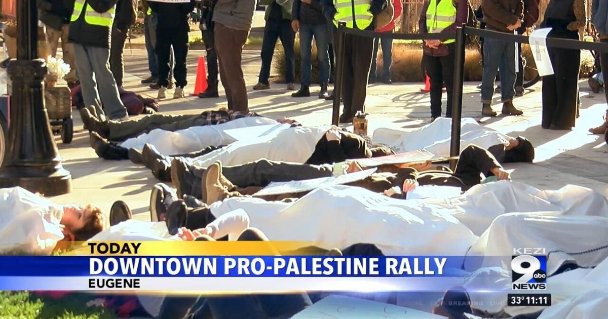Pro Palestine Demonstrators Host Die In And Rally Throughout Eugene