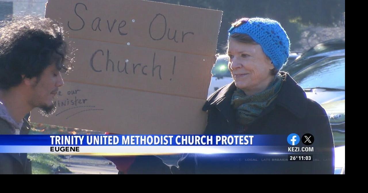 Members of recently-closed Eugene church stage protest | Video | kezi.com