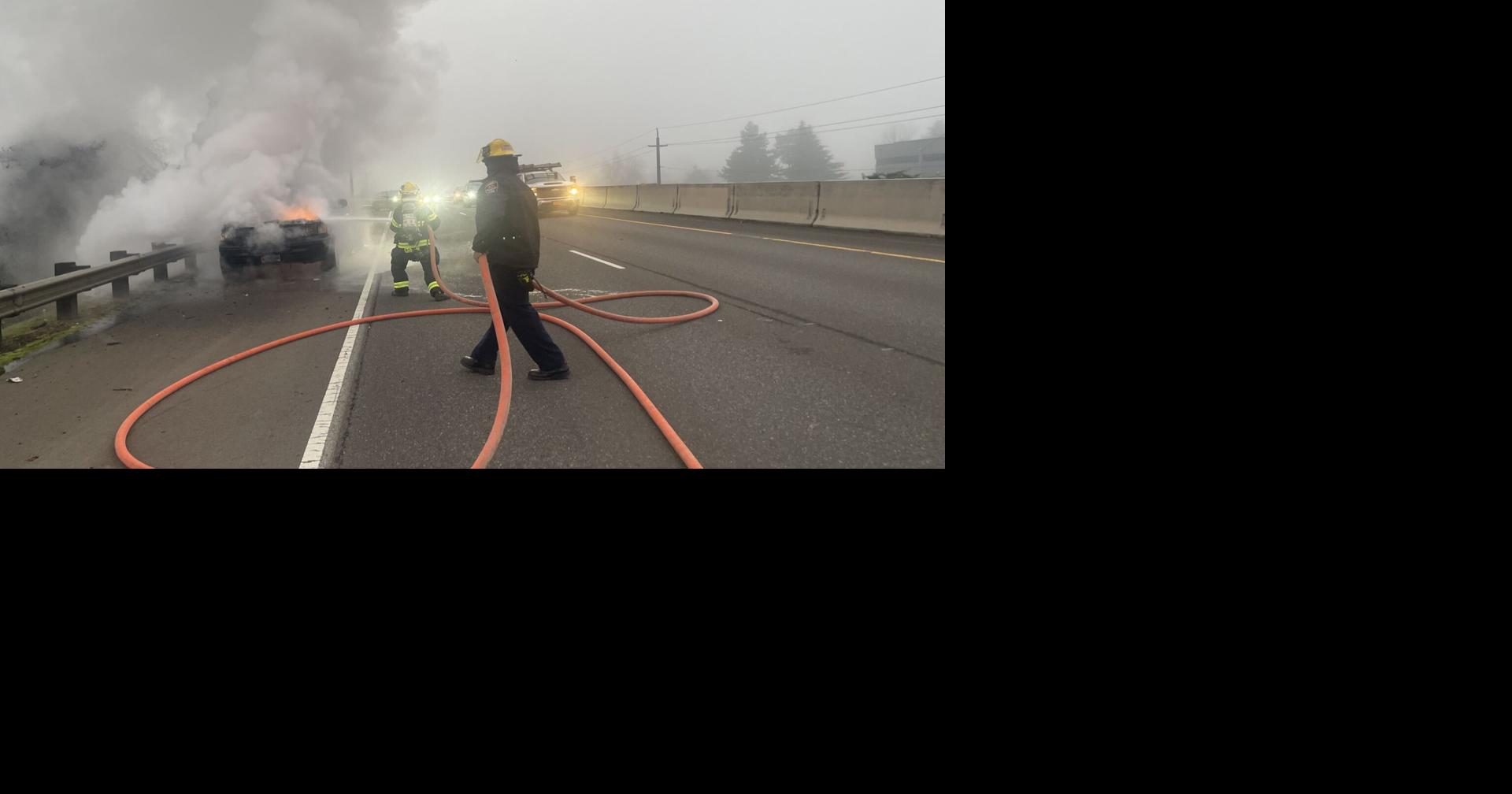 Eugene fire crews swiftly tackle Beltline car fire, no injuries | Local ...