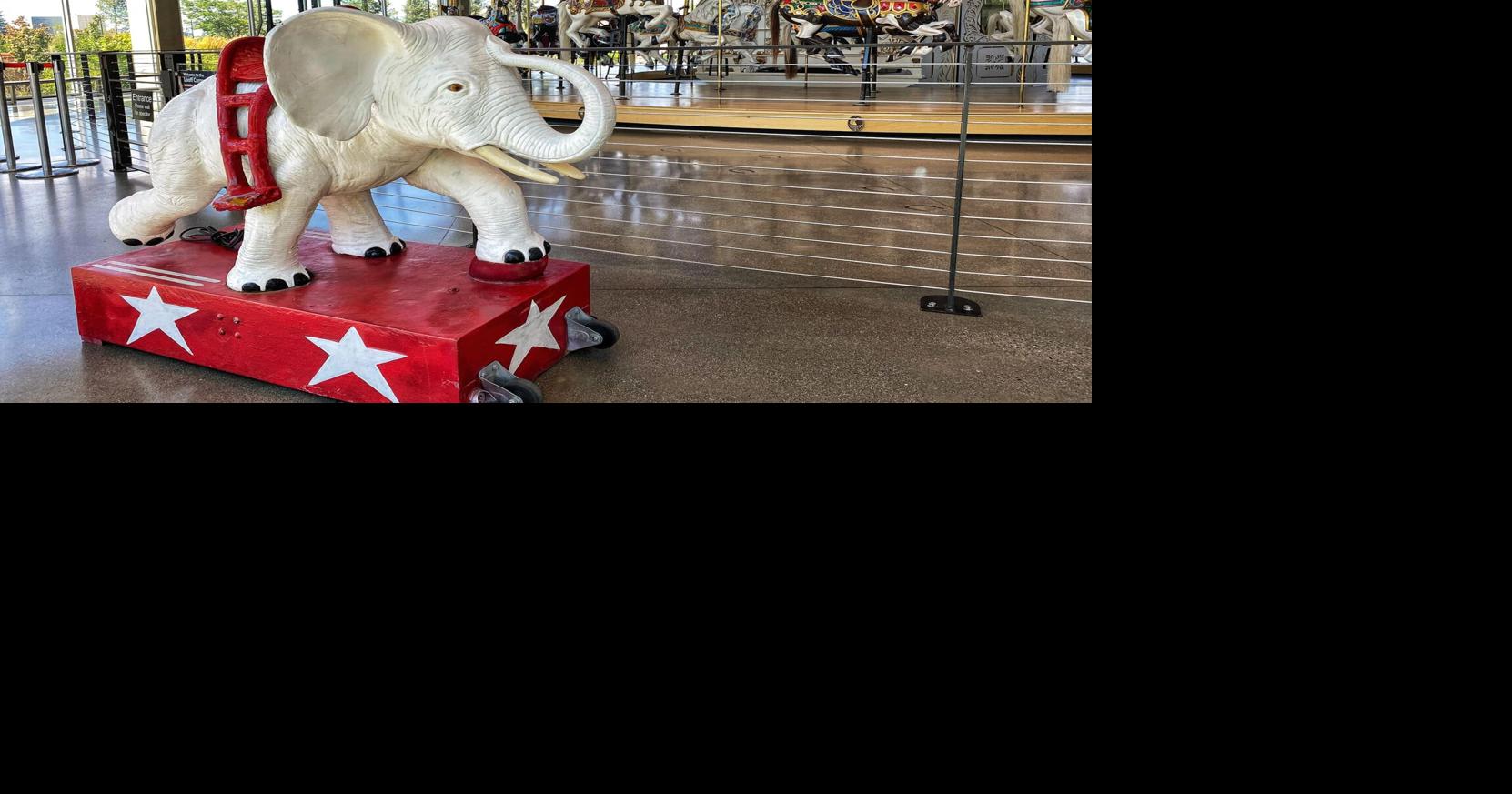 Iconic White Elephant ride settles into new home at Looff Carrousel ...