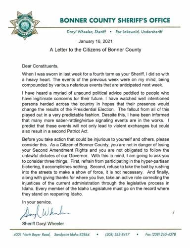 Bonner County Sheriff: 'Before you take action that could be injurious ...