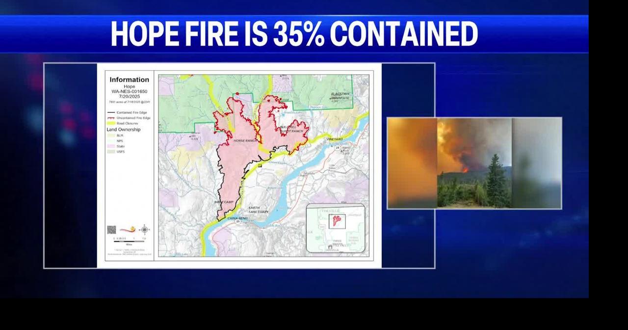 Hope Fire 35% contained as crews strengthen control lines near Ansaldo ...