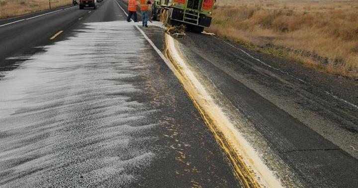 WSDOT paint truck sideswiped on US-2 | Spokane News | khq.com