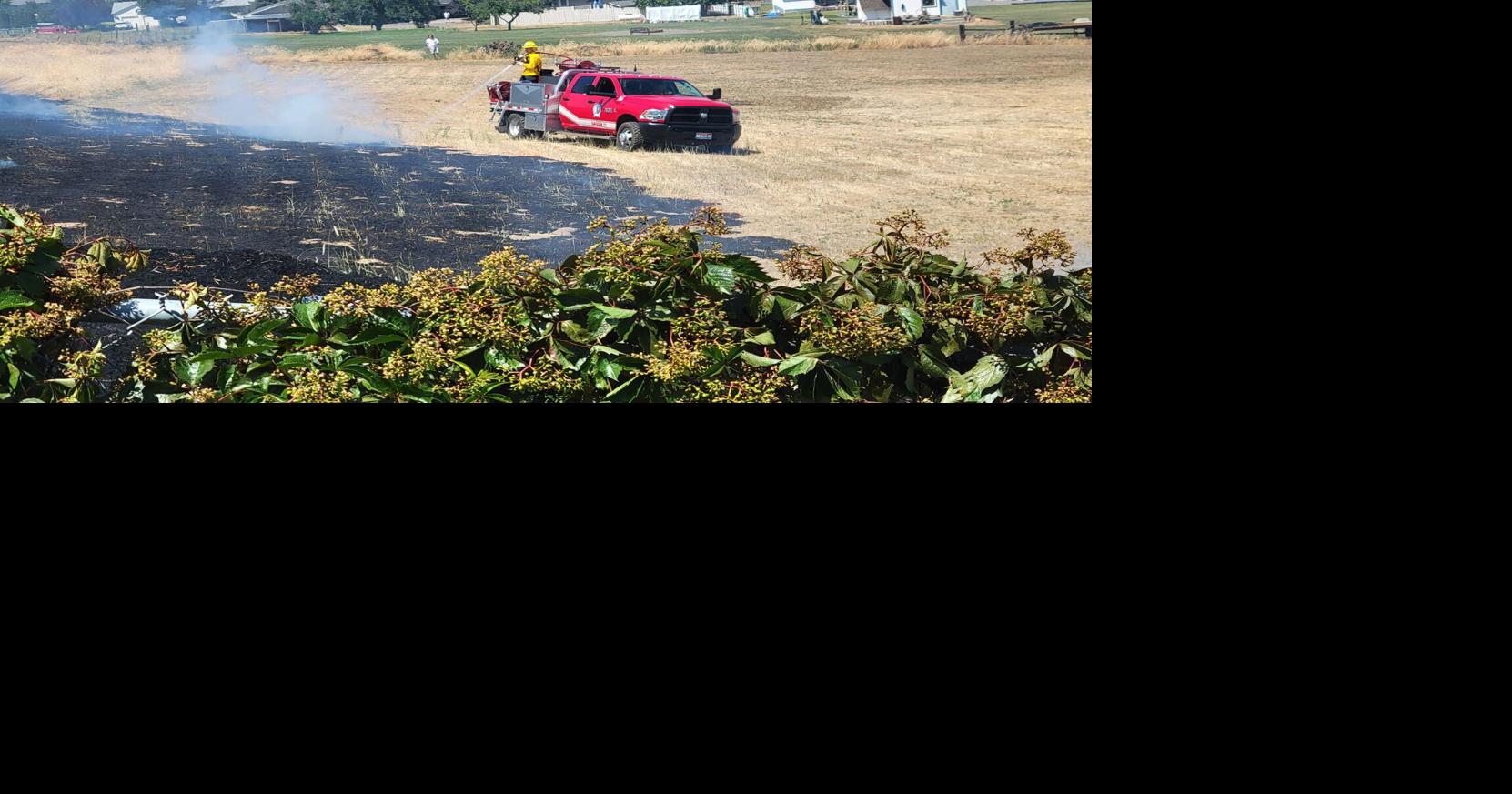 Washington and Idaho firefighters stop brush fire threatening homes ...
