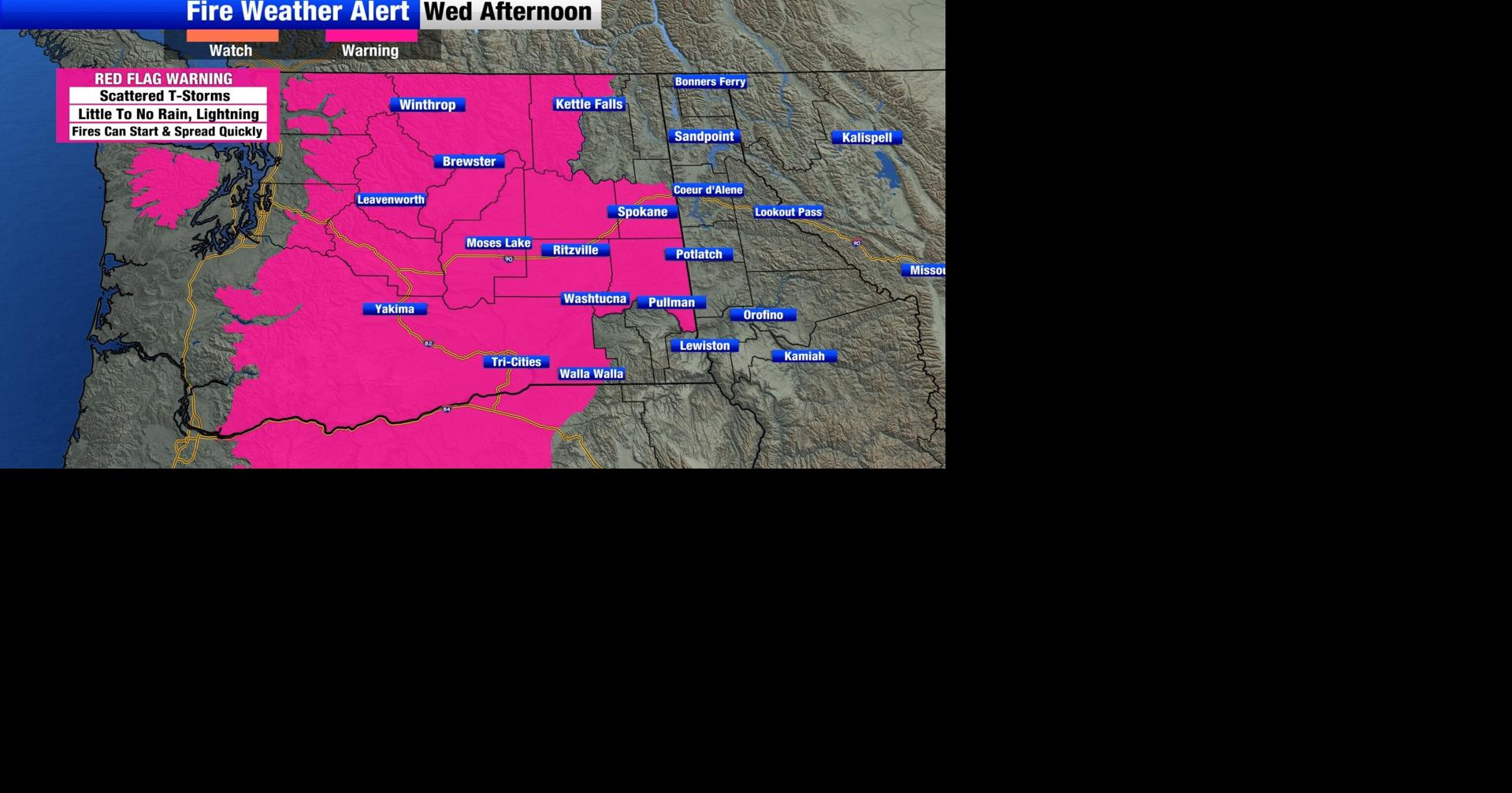 Dry lightning and hot temperatures raise midweek fire danger across the ...