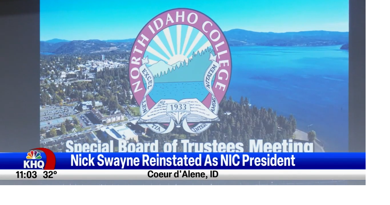 Nick Swayne reinstated as active North Idaho College president, interim ...
