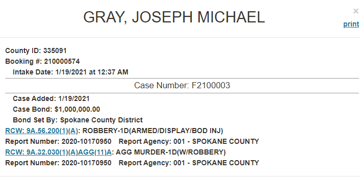 Joseph Gray booked in jail, murder and robbery suspect in New Year's ...