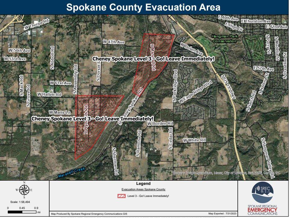 Evacuation Map Cheney fire | | khq.com