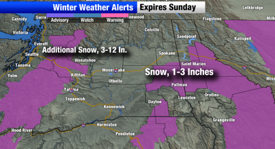 Winter Weather Advisories in place across WA, snow falling in Spokane ...