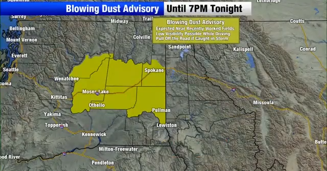 Wind gusts are over 40mph in Spokane. Blowing dust advisories are in ...