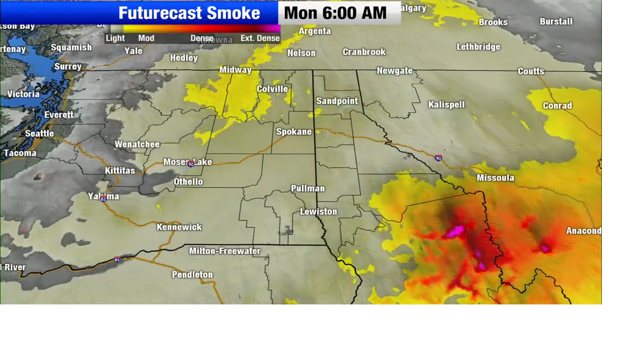 Smoky skies and red flag warning today, cooler weather and sunshine ...