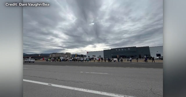 Protest against Elon Musk takes place at Liberty Lake Tesla dealership ...