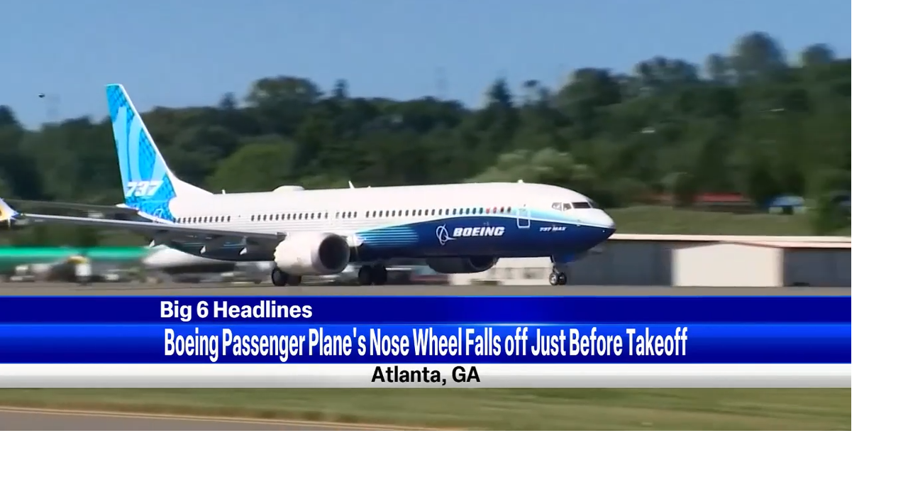 Boeing passenger plane's nose wheel falls off just before takeoff ...
