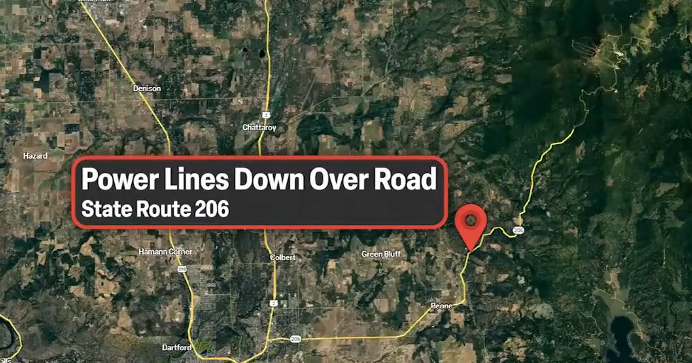 US 206 blocked in both directions from downed trees, powerlines ...