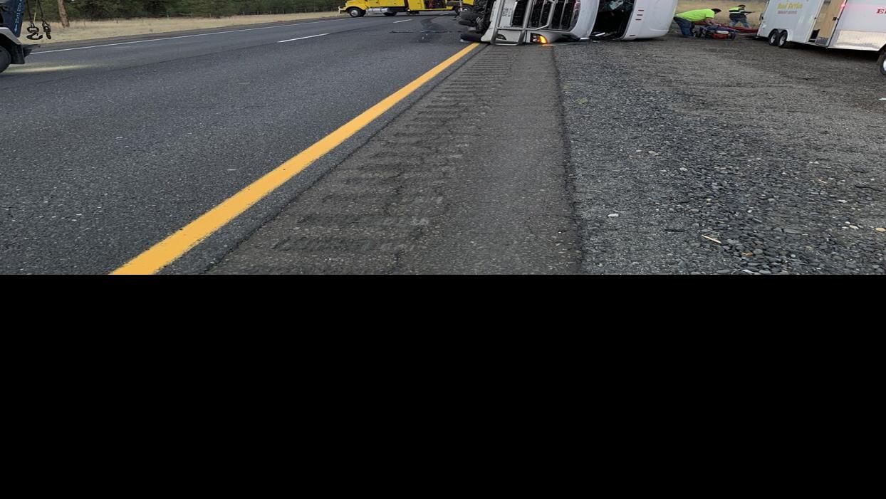No serious injuries in semi-truck rollover on I-90 near Tyler | Spokane ...
