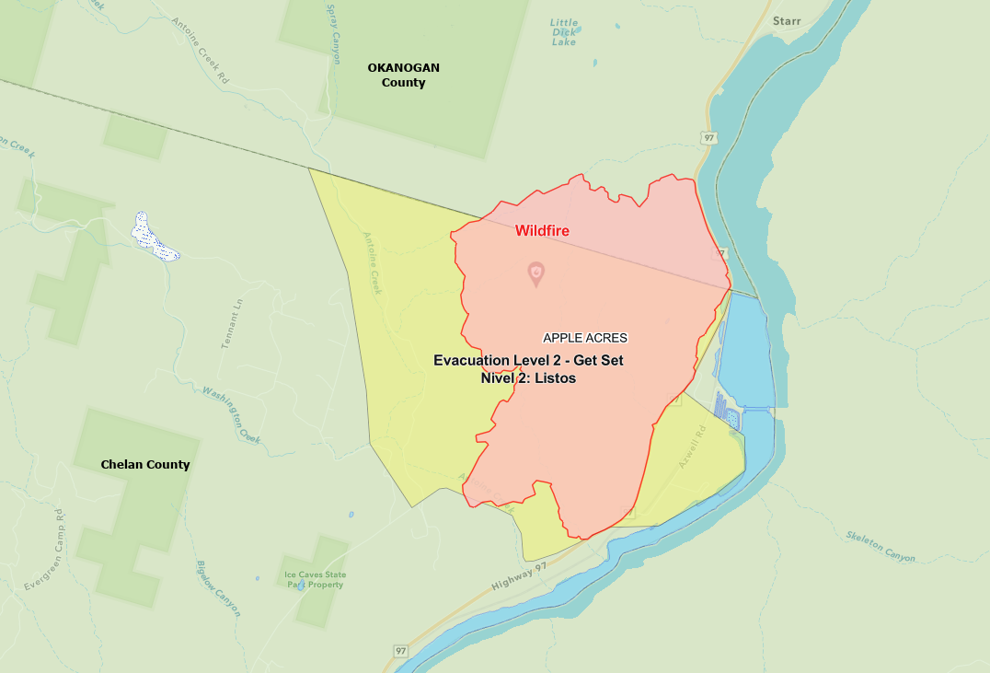 Evacuation orders for Apple Acres Fire in Chelan and Okanogan County ...