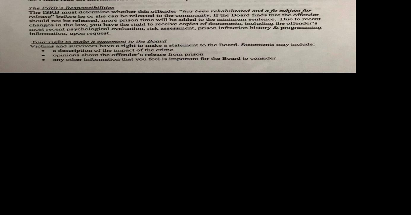 Parole Letter | | khq.com