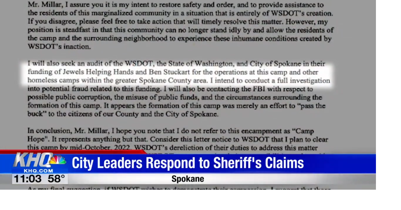 WSDOT responds to Spokane sheriff's vow to clear out Camp Hope ...