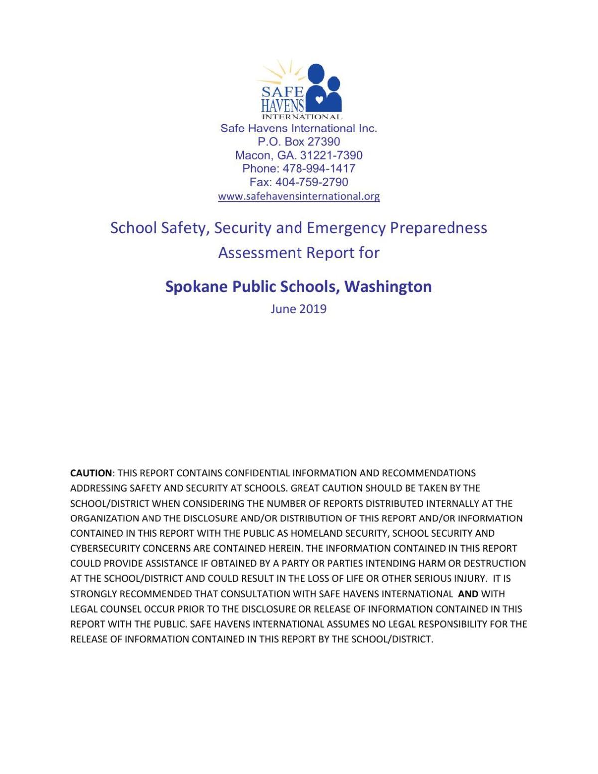 School Safety, Security and Emergency Preparedness Assessment Report ...