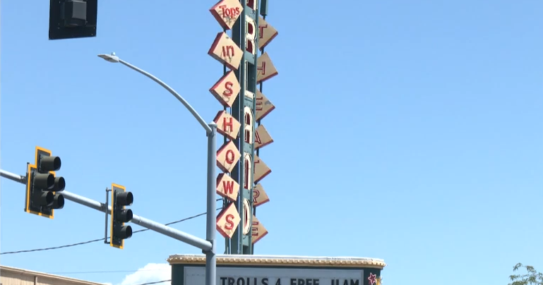 Garland Theater’s iconic sign spinning for first time in decades ...