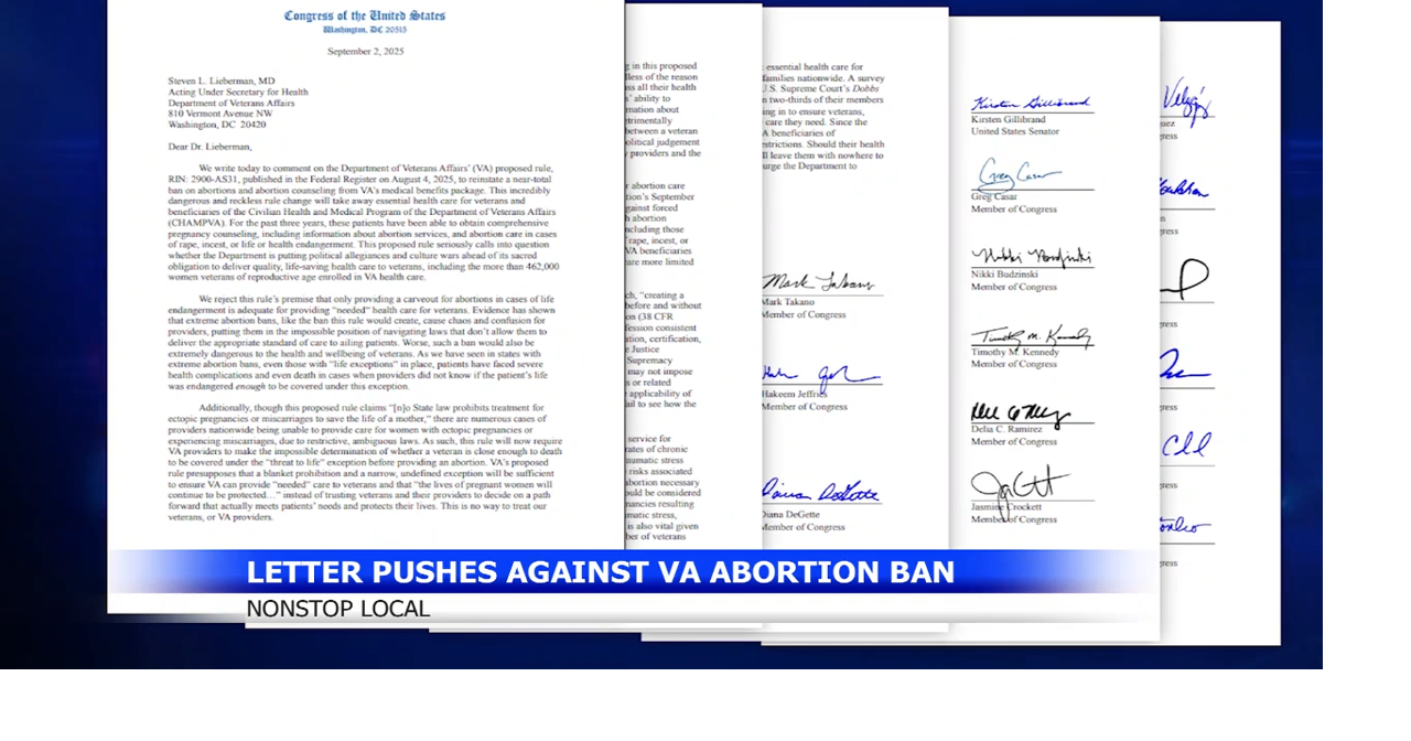 Over 230 members of congress sign letter opposing VA's new abortion ...