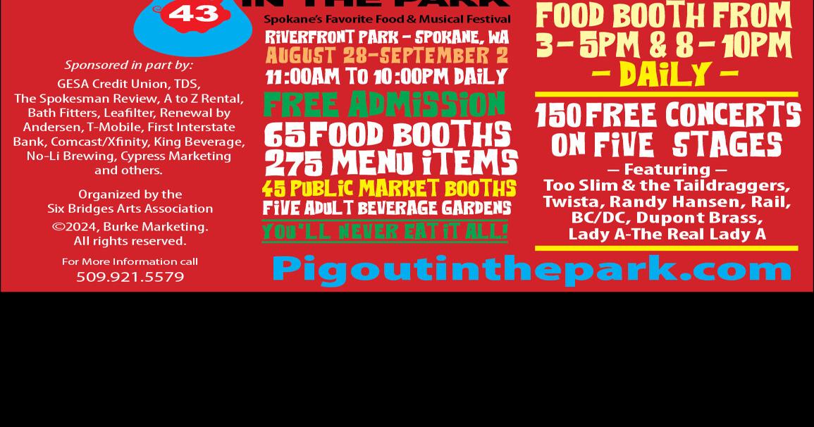 Spokane's ‘Pig Out in the Park’ unveils lineup featuring 150 bands ...