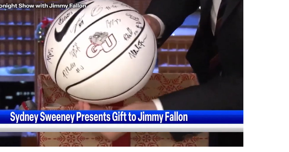 Spokane's Sydney Sweeney gifts Jimmy Fallon signed Gonzaga Basketball ...