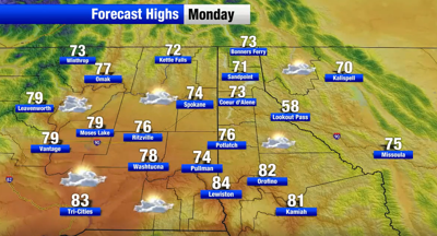 Daytime highs in the 70s and 80s on Memorial Day, mostly sunny skies ...