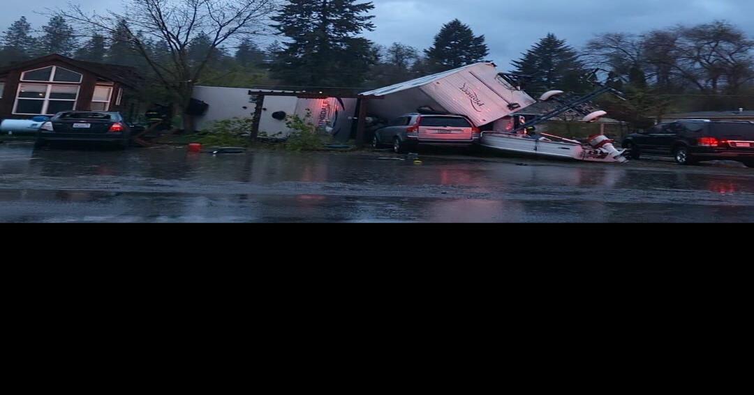 Weather topples trees, blows over RVs | Spokane News | khq.com