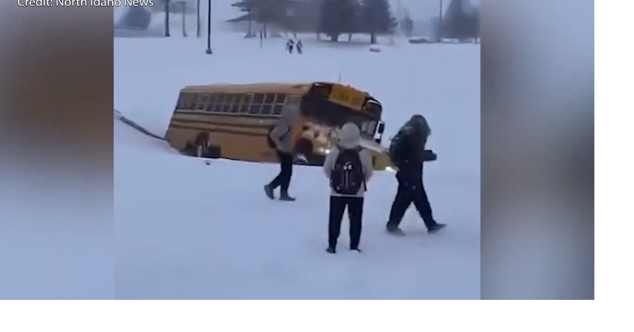 Post Falls school bus slides into ditch | Spokane News | khq.com